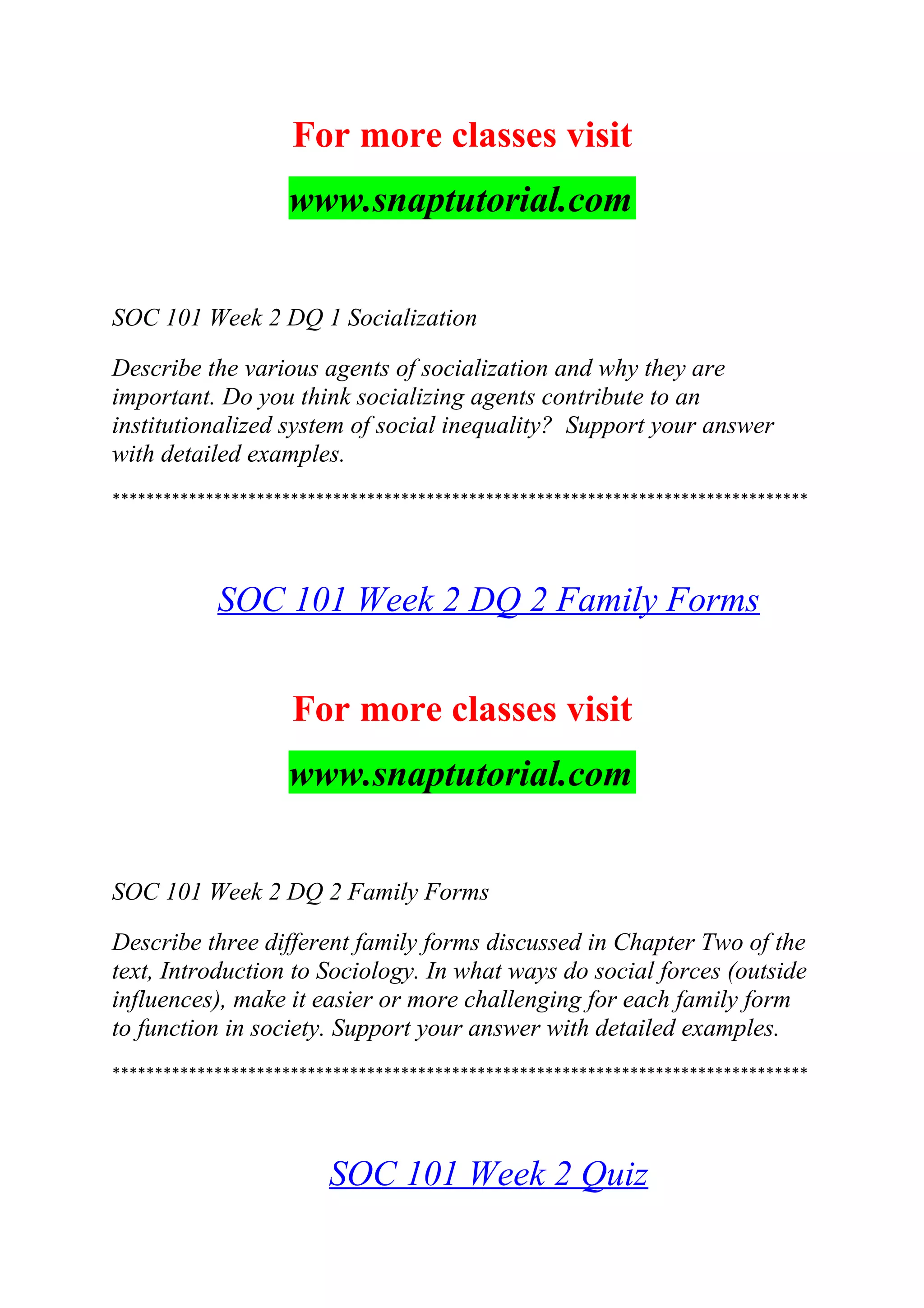 Soc 101 Effective Communication / snaptutorial.com