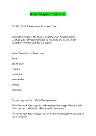 Soc 101 Effective Communication / snaptutorial.com