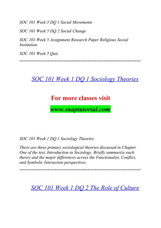Soc 101 Effective Communication / snaptutorial.com