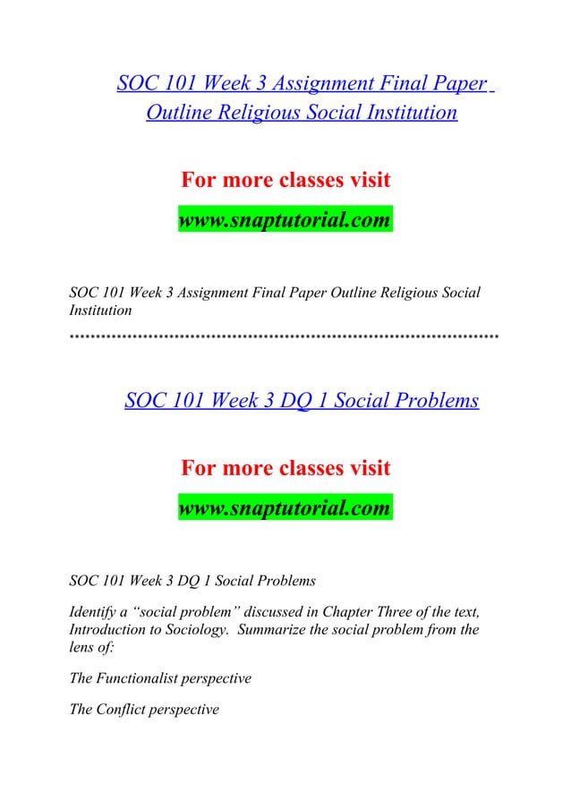 Soc 101 Effective Communication / snaptutorial.com