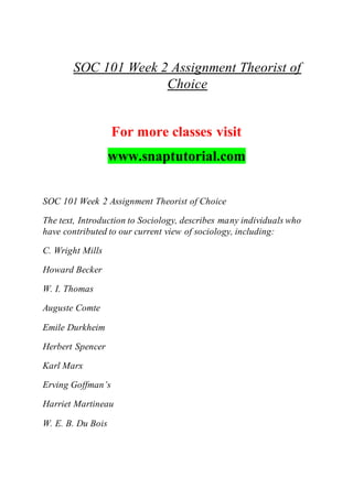 Soc 101 Education Specialist-snaptutorial.com