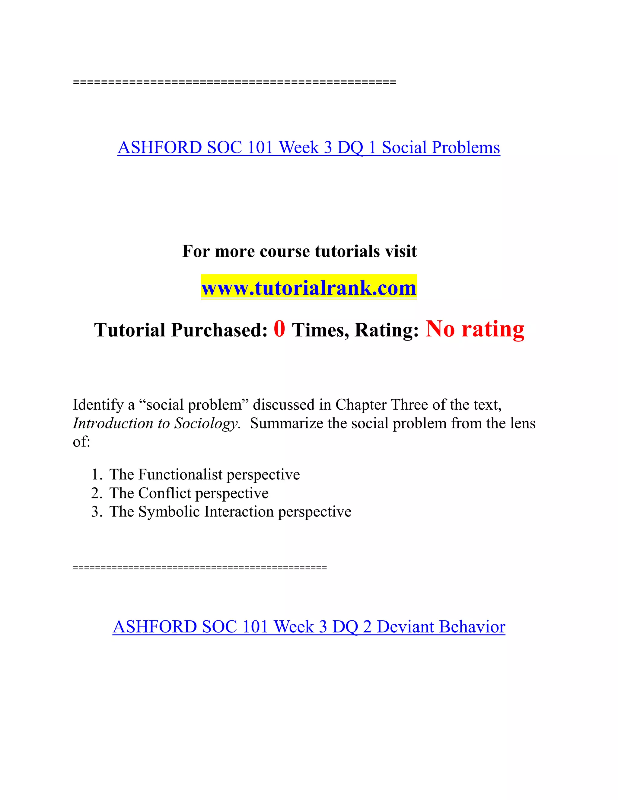 Soc 101 Effective Communication - tutorialrank.com