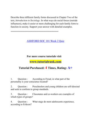 Soc 101 Effective Communication - tutorialrank.com