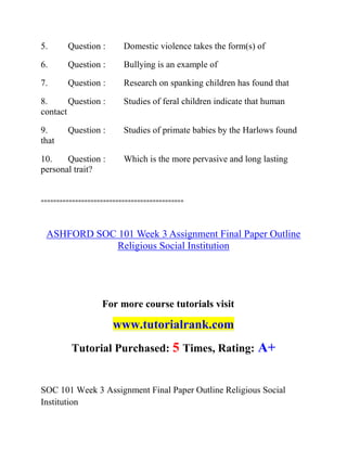 Soc 101 Effective Communication - tutorialrank.com