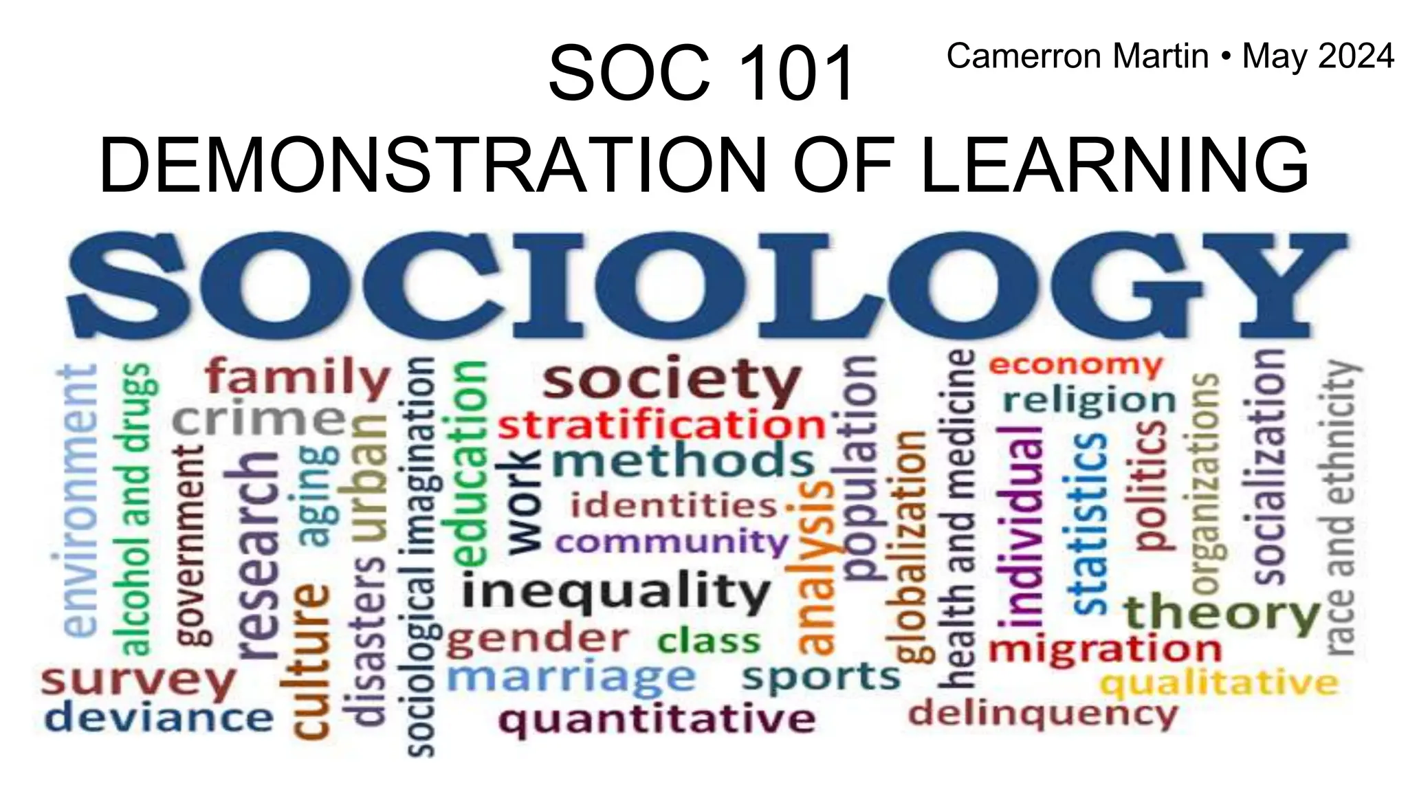 SOC 101 Demonstration of Learning Presentation | PPT