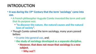 SOC 101 Lecture Notes 2, PPT - THE HISTORY OF SOCIOLOGY (1).pptx