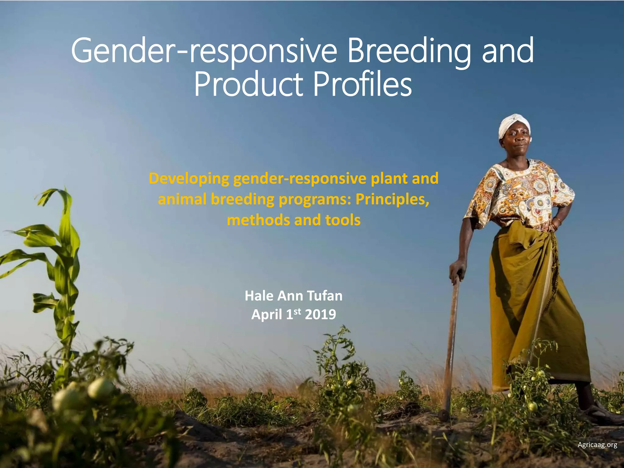 Gender-responsive breeding and product profiles - Developing gender-responsive plant and animal ...