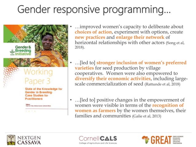 Gender-responsive breeding and product profiles - Developing gender ...