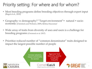 Gender-responsive breeding and product profiles - Developing gender ...