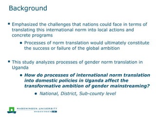 Discursive translations of gender mainstreaming norms: the case of ...