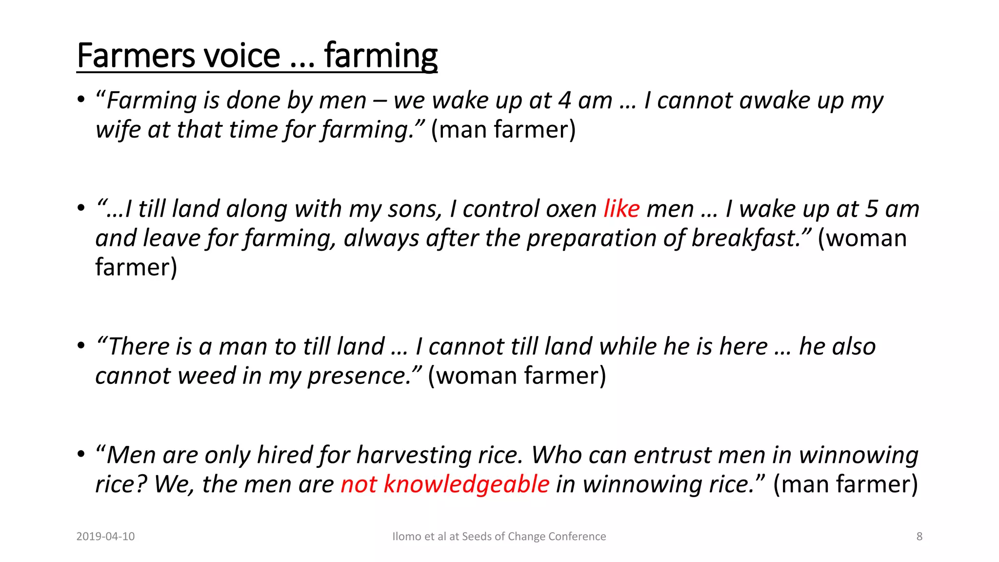 Gendered participation in the rice value chain. New insights from Kyela ...