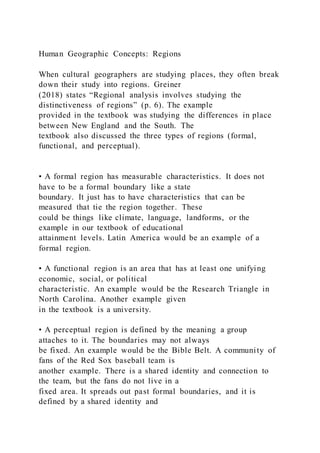 SOC 2010, Cultural Geography 1 Course Learning Out | DOCX