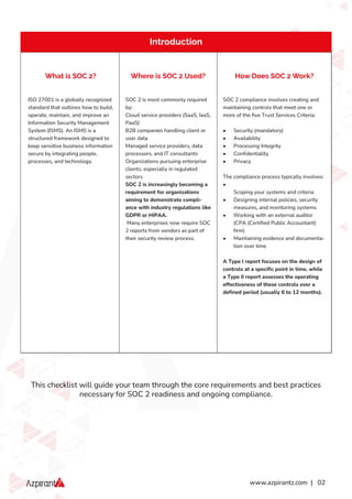 SOC 2 (System and Organization Controls 2) Compliance Checklist.pdf