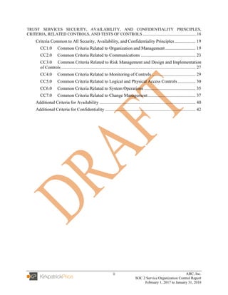 Sample SOC2 report of a security audit firm | PDF