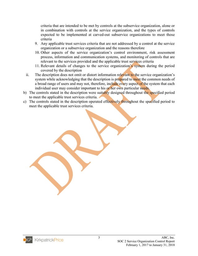 Sample SOC2 report of a security audit firm | PDF