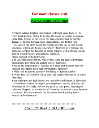 Soc 308 Education Redefined - snaptutorial.com