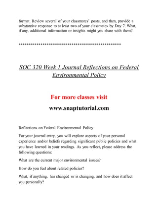 Soc 320 Enhance teaching - snaptutorial.com