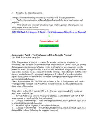 SOC 400 Massive Success / snaptutorial.com