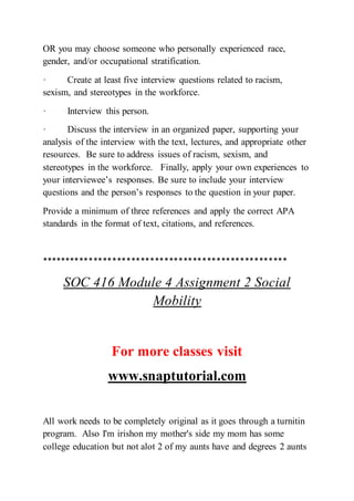SOC 416 Effective Communication - snaptutorial.com