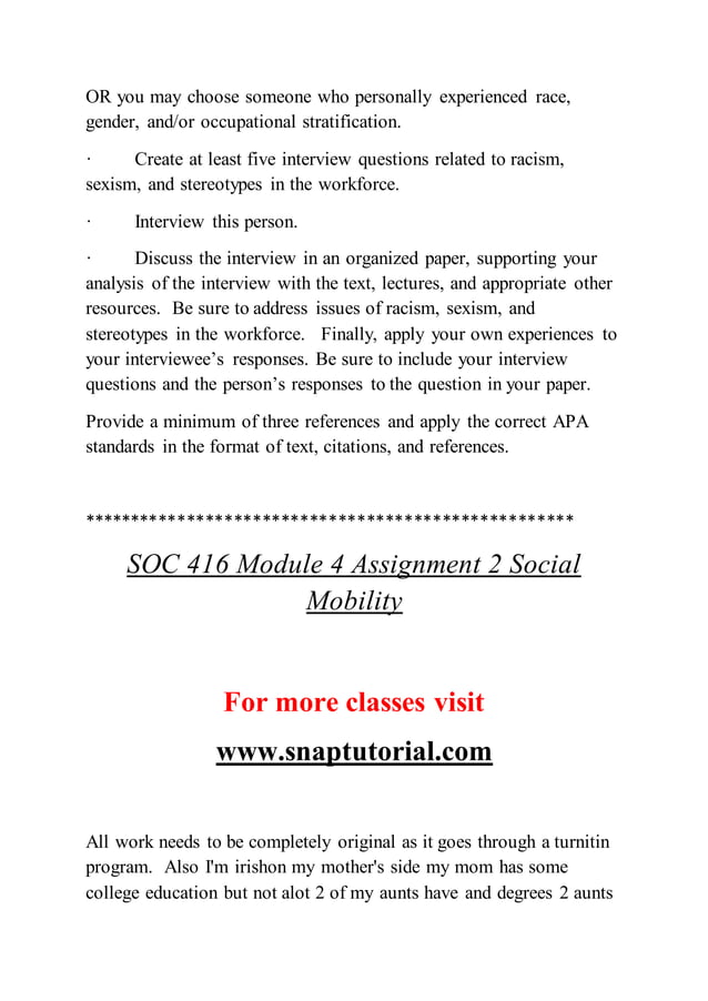 SOC 416 Effective Communication - snaptutorial.com