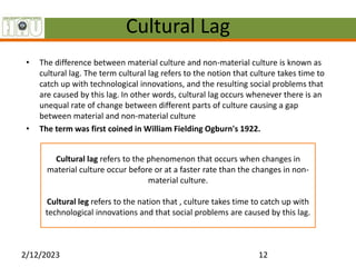 cultural relativism, cultural lag and cultural integration | PPTX