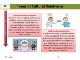 cultural relativism, cultural lag and cultural integration | PPTX
