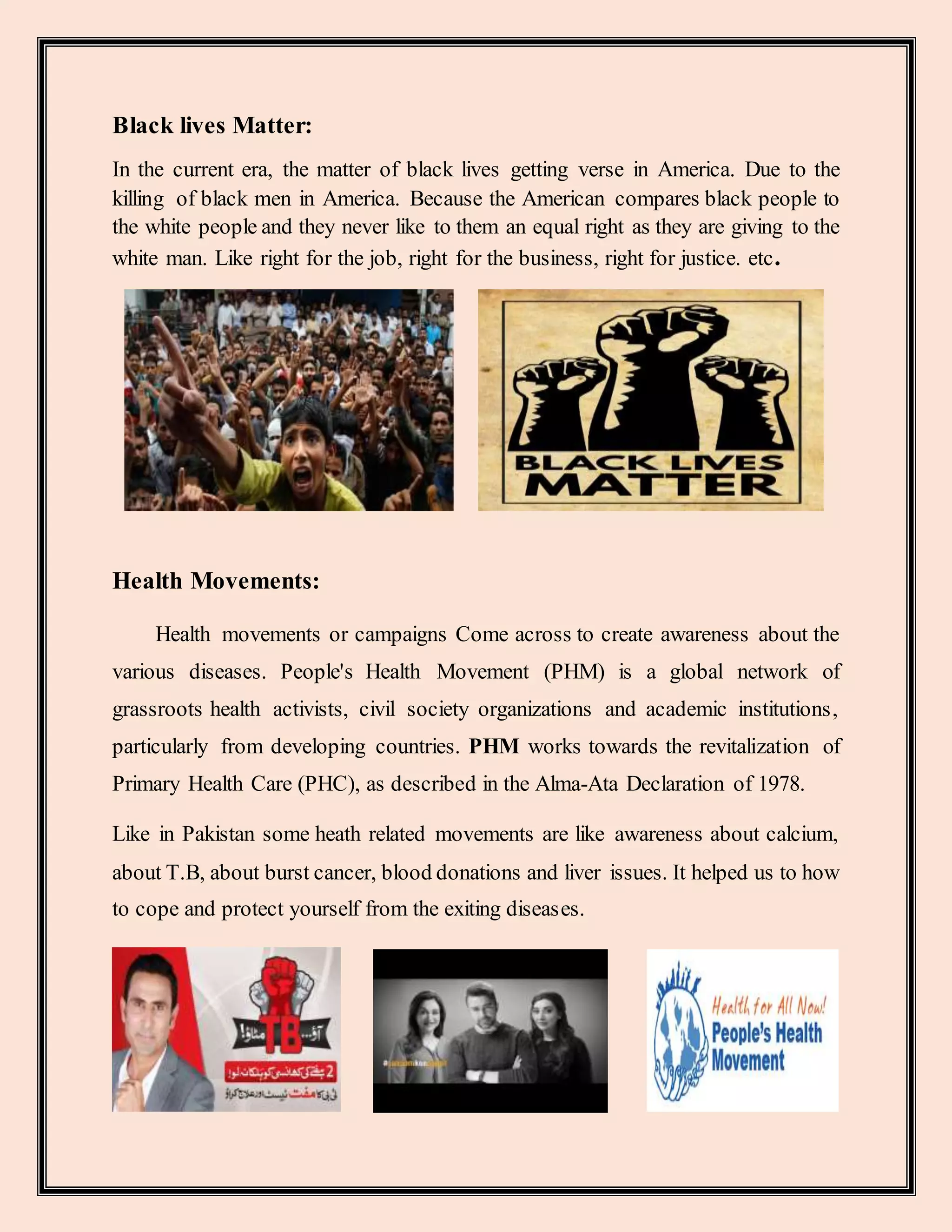 Social Movements with Contemporary Examples: | DOCX