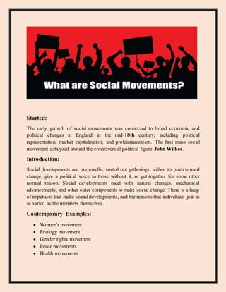 Social Movements with Contemporary Examples: | DOCX