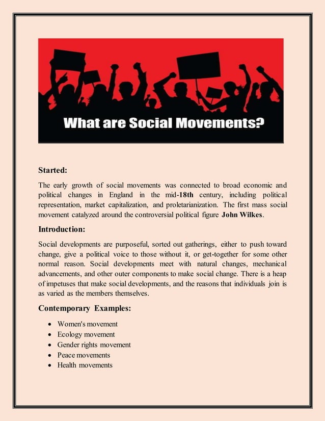 Social Movements with Contemporary Examples: | DOCX