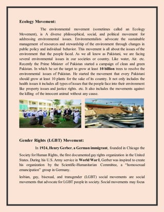 Social Movements with Contemporary Examples: | DOCX