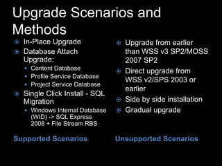 SoCalCodeCamp Upgrade Microsoft Office SharePoint Server 2007 to SharePoint Server 2010 | PPTX