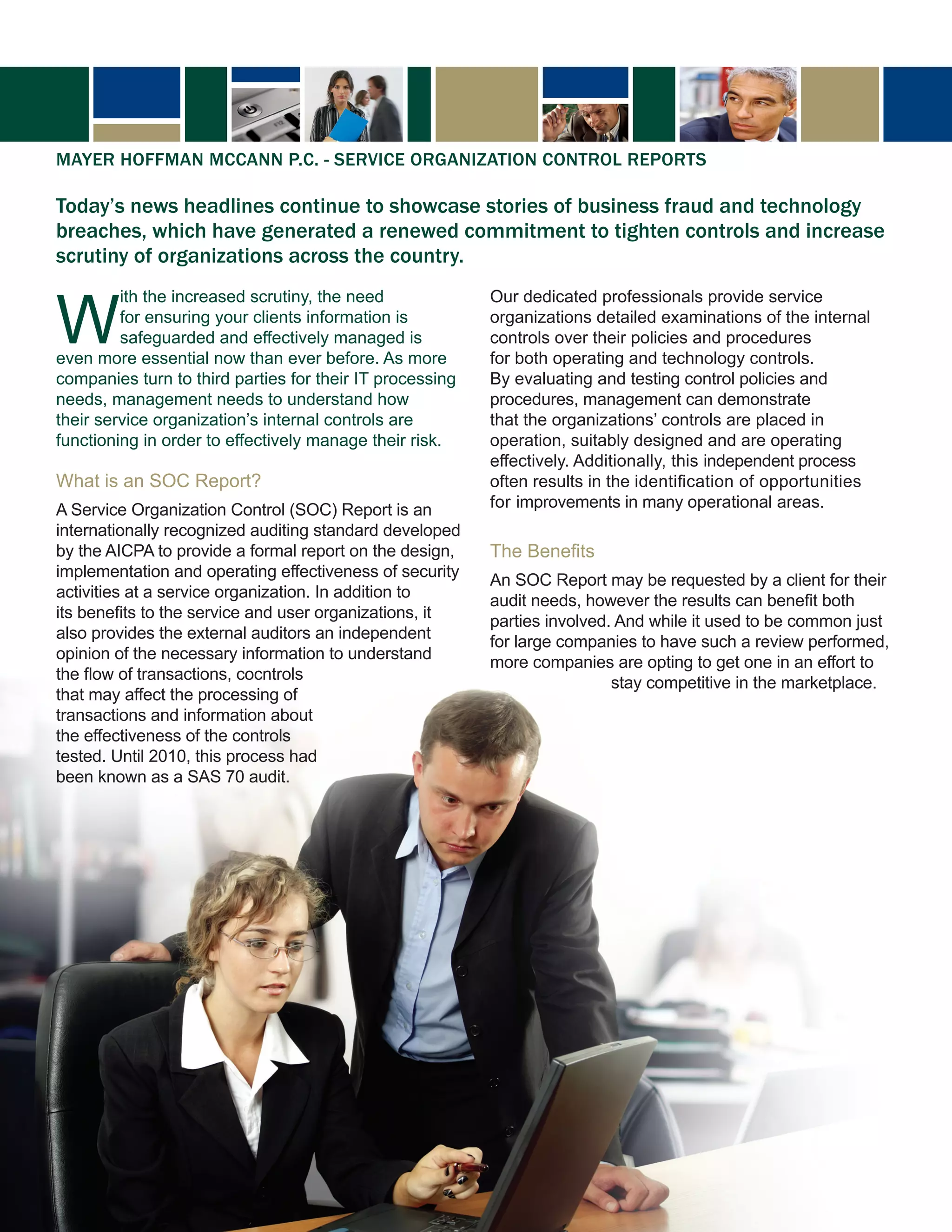 UNDERSTANDING SERVICE ORGANIZATION CONTROL REPORTS | PDF