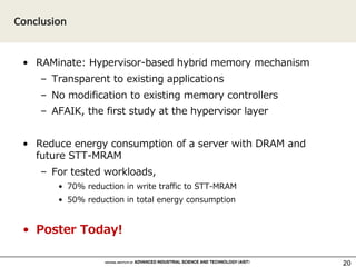 RAMinate ACM SoCC 2016 Talk | PDF