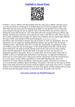 Soccer Essay | PDF