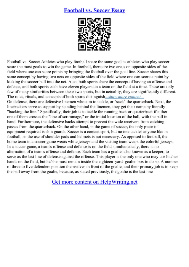Soccer Essay | PDF
