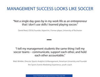 Highlights from Soccer Thinking for Management Success | PDF