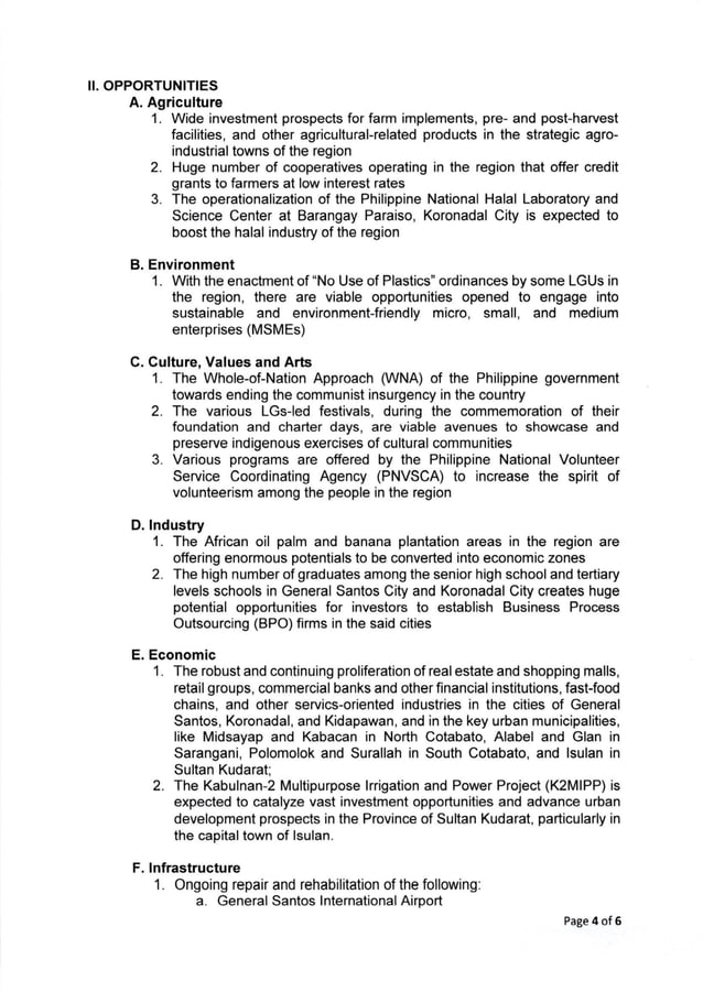 SOCCSKSARGEN 2020 Regional Development Outlook | PDF