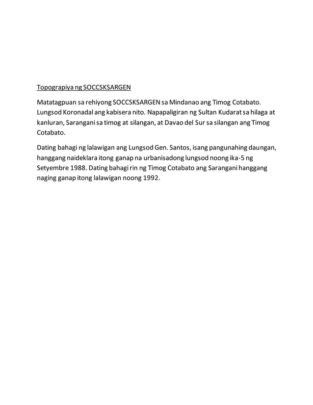SOCCSKSARGEN - Region 12 | DOCX