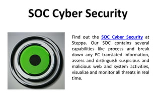SOC Cyber Security | PPTX | Technology Industry | Industries