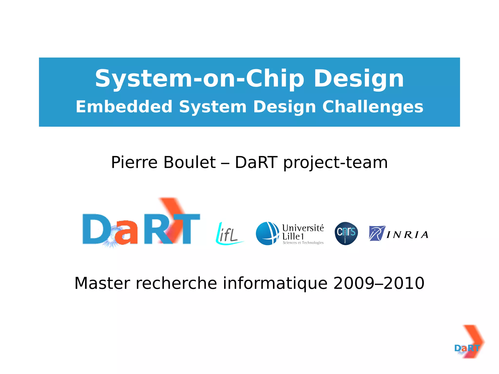 System-on-Chip Design, Embedded System Design Challenges | PDF
