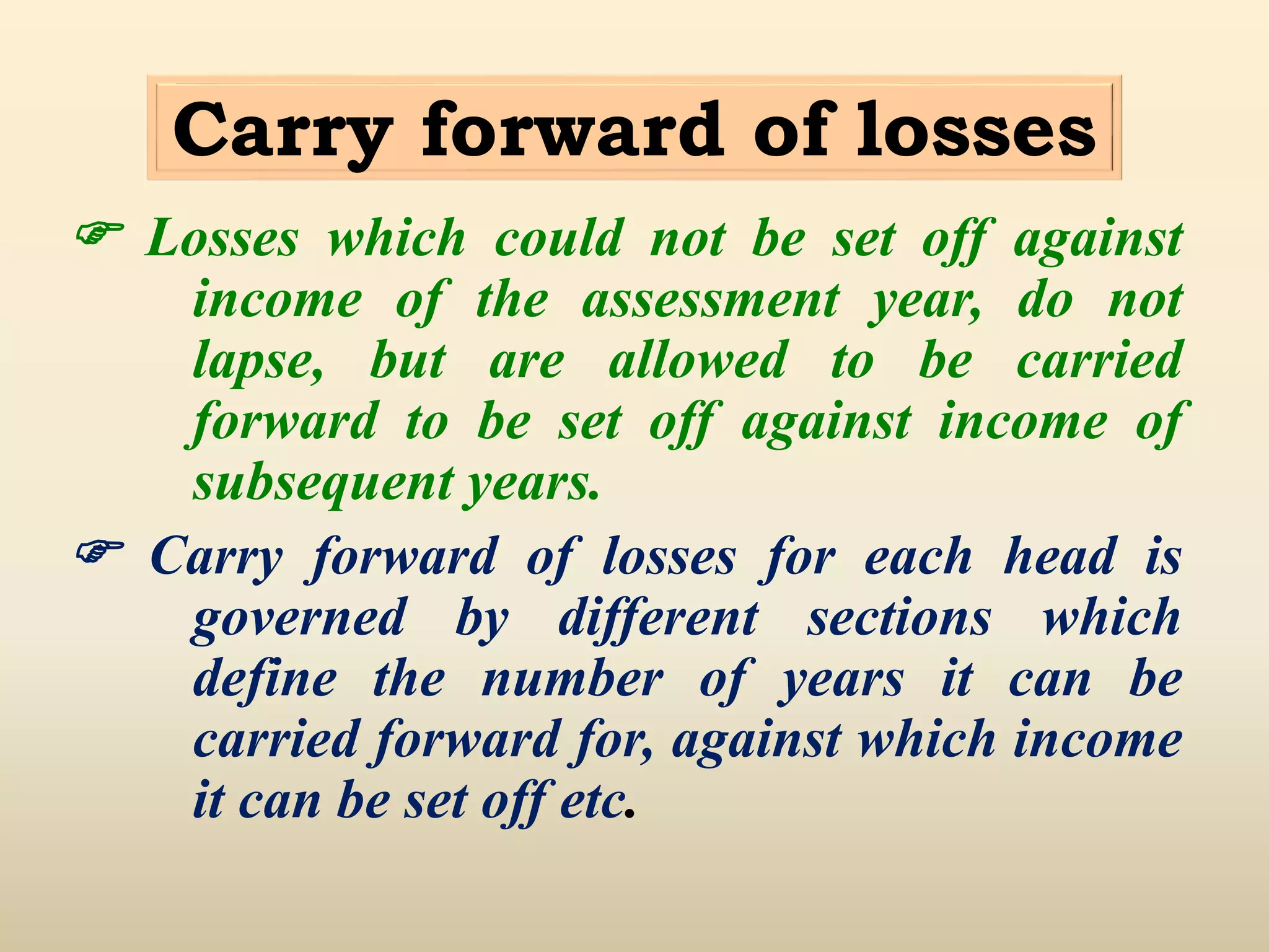Set off and carry forward of losses | PPTX