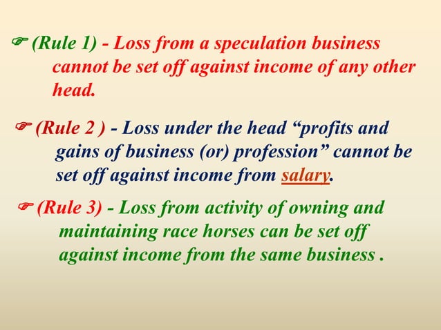 Set off and carry forward of losses | PPTX | Stocks and Bonds ...