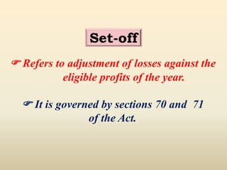 Set off and carry forward of losses | PPTX