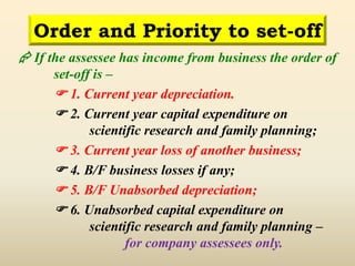 Set off and carry forward of losses | PPTX