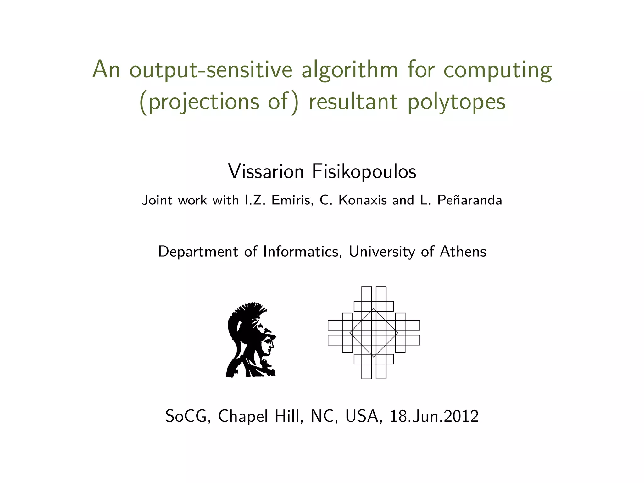 An Output Sensitive Algorithm For Computing Projections Of Resultant