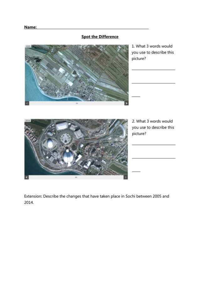 Sochi olympics worksheet | DOCX