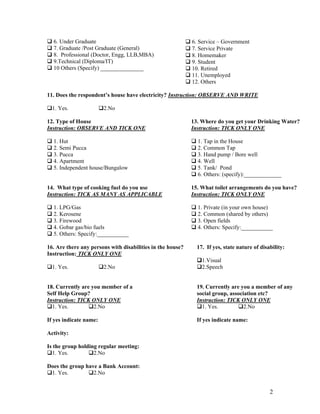 Socio Economic Survey | PDF