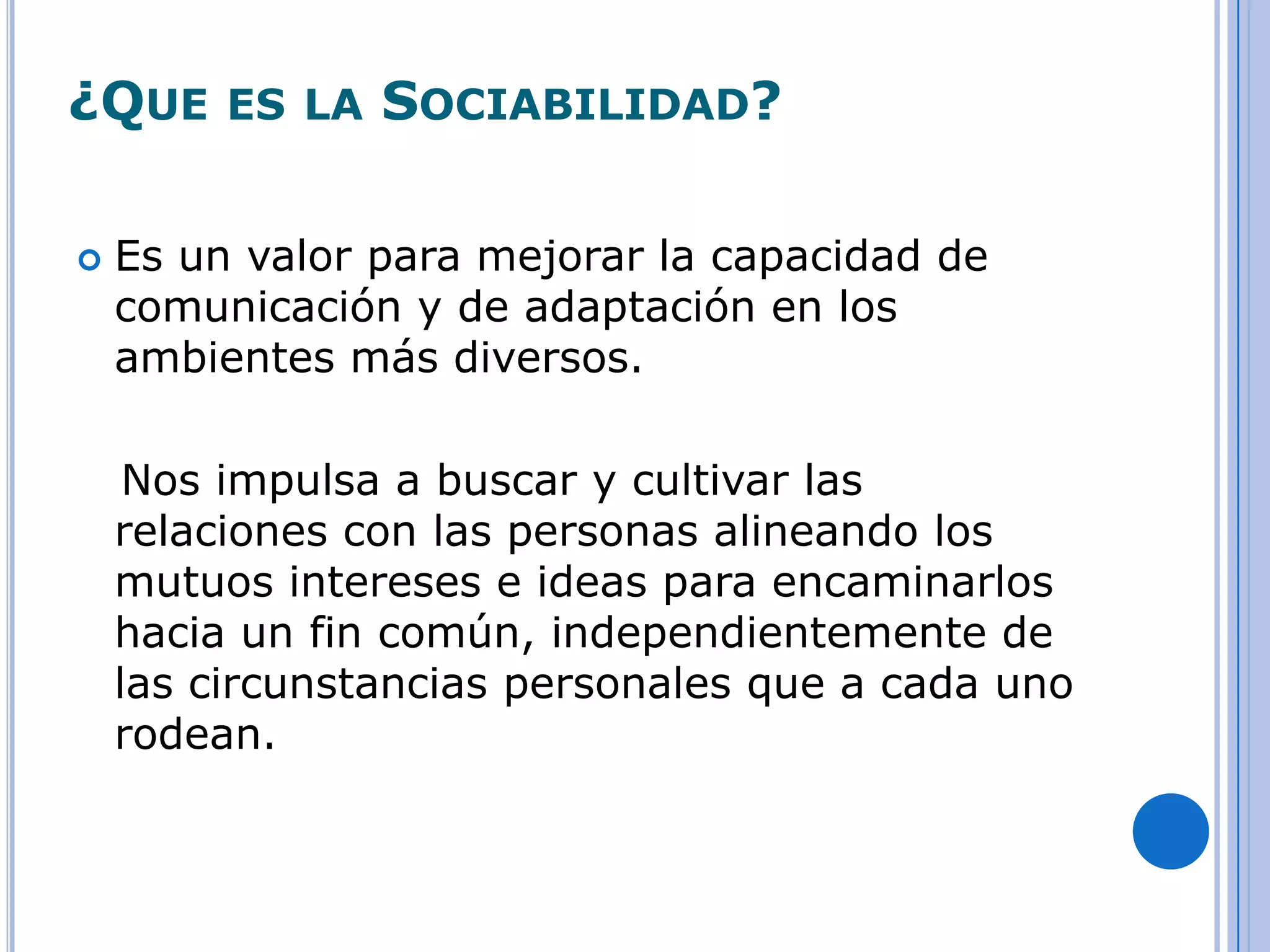 Sociabilidad | PPT