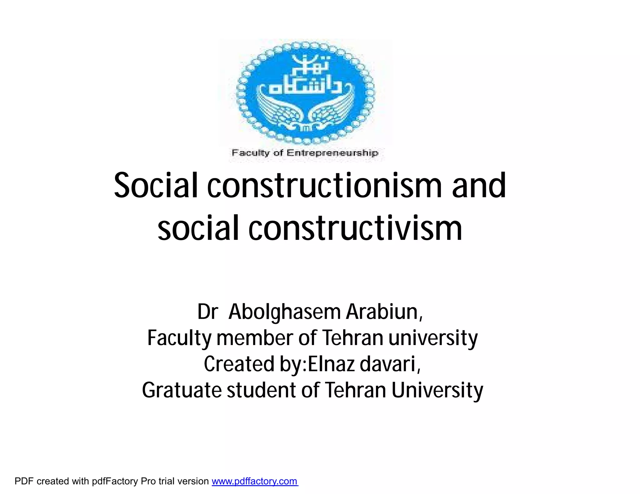 Social constructionism | PDF
