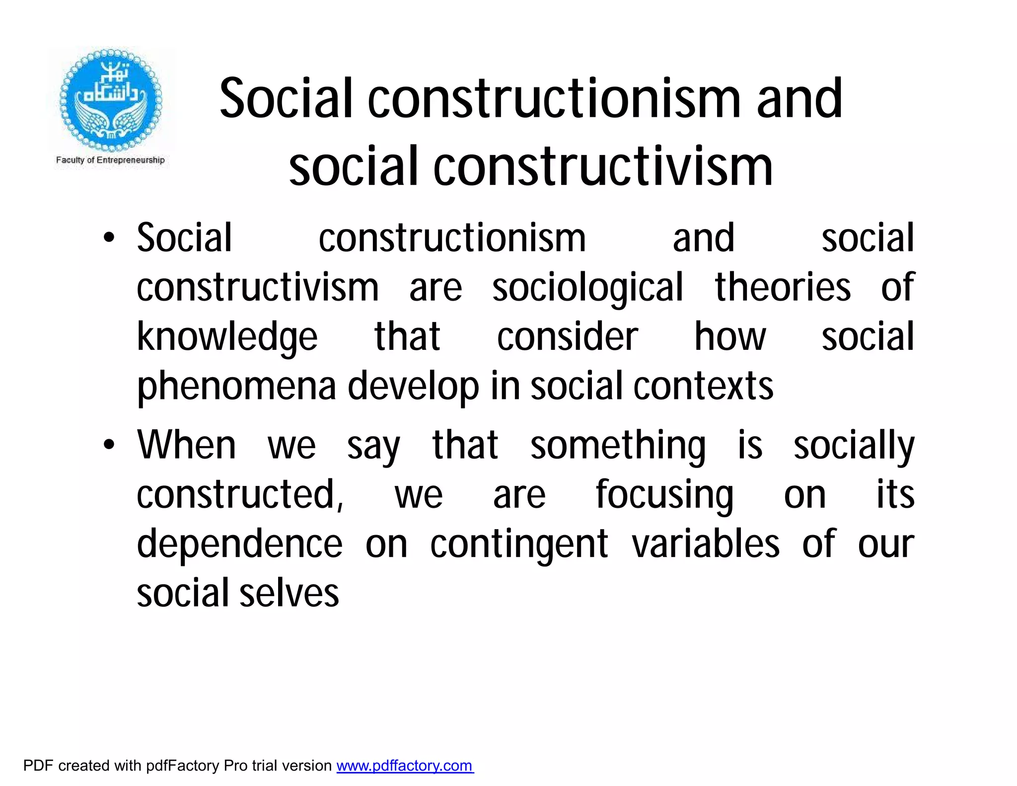 Social constructionism | PDF